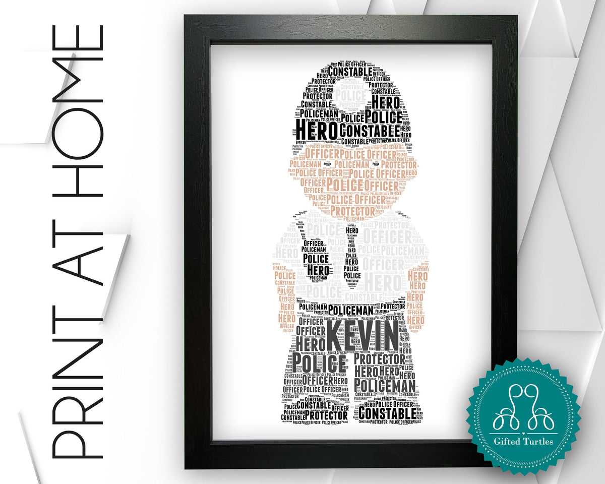 Personalised PRINTABLE Police Officer Word Art Gift Police Man Gifts W ...